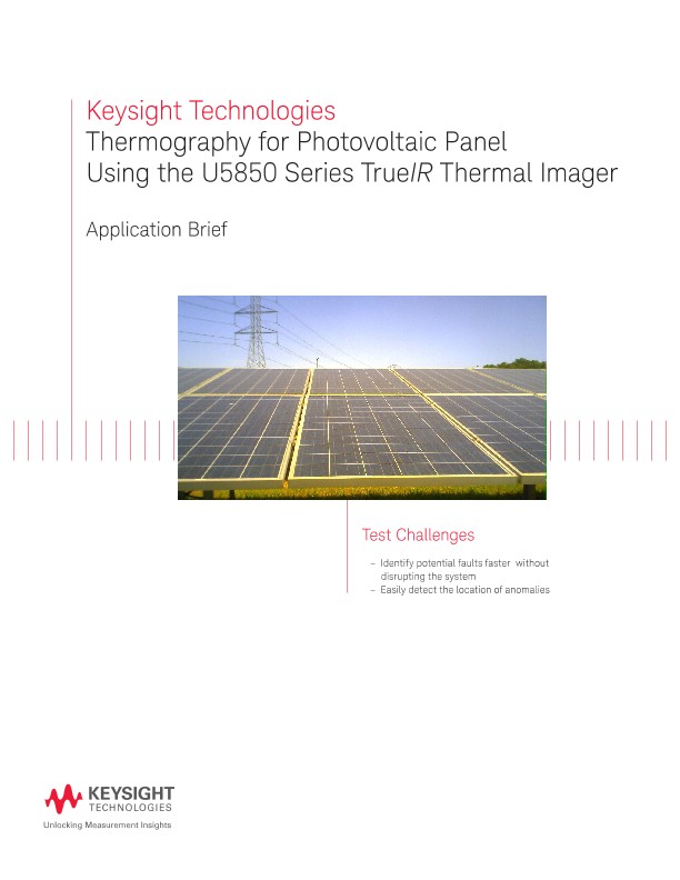 Thermography for Photovoltaic Panel Using Thermal Imager PDF Asset Page | Keysight